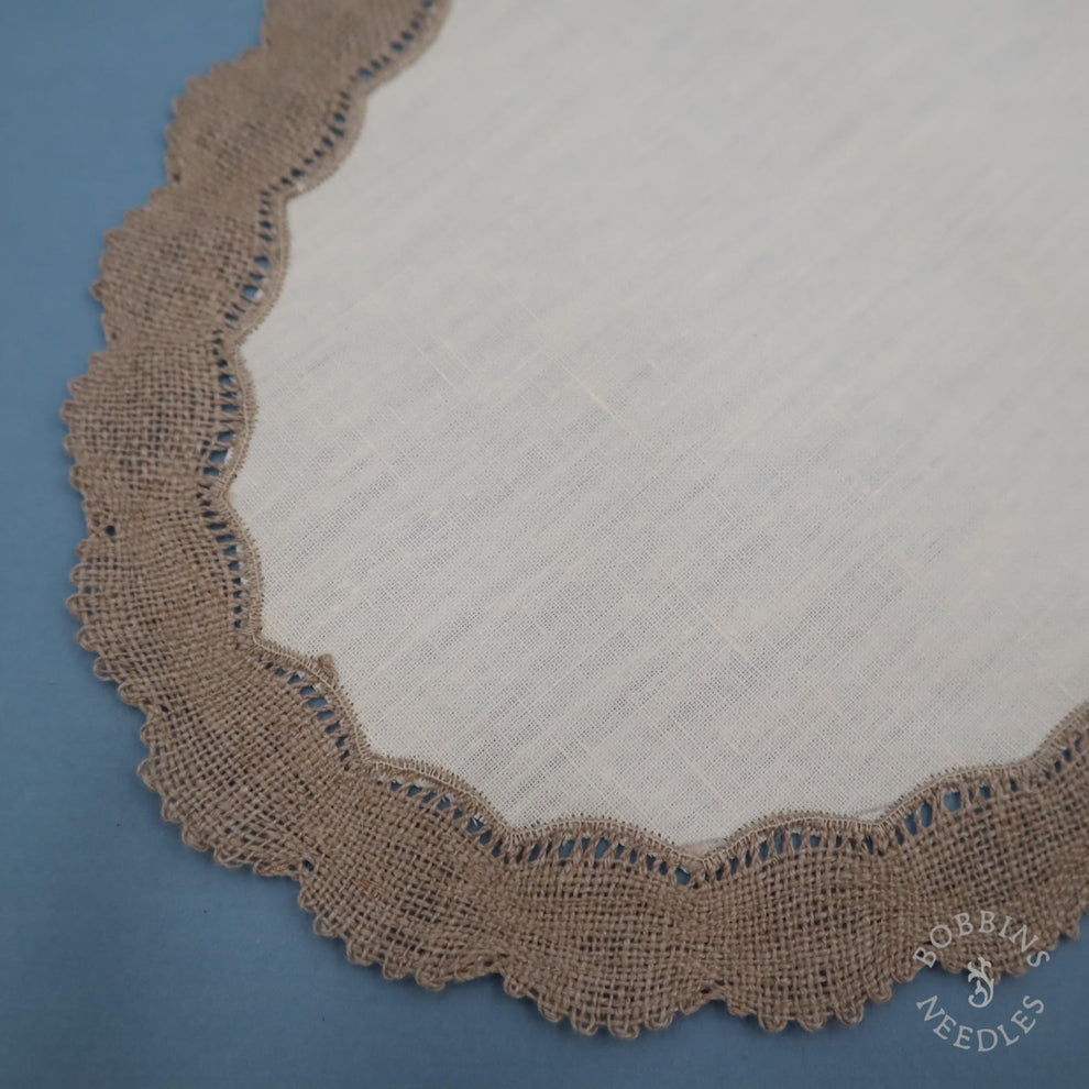 Oval Embroidery Linen with Handmade Lace Border – The French Needle