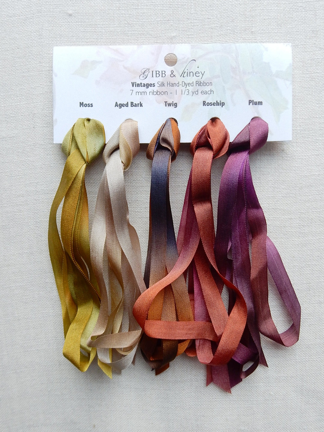 7mm Moss/Aged Bark/Twig/Rosehip/Plum- Silk Ribbon Collection – The ...