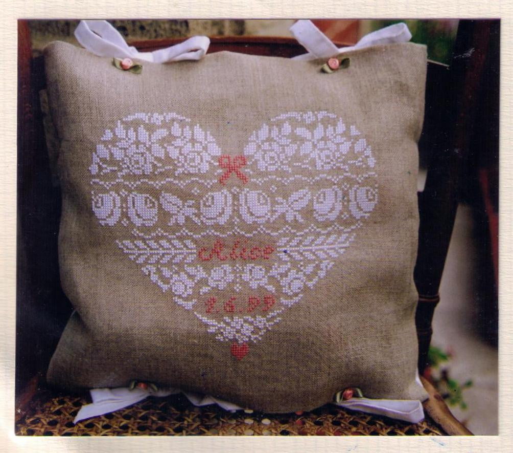 White rose heart chart – The French Needle